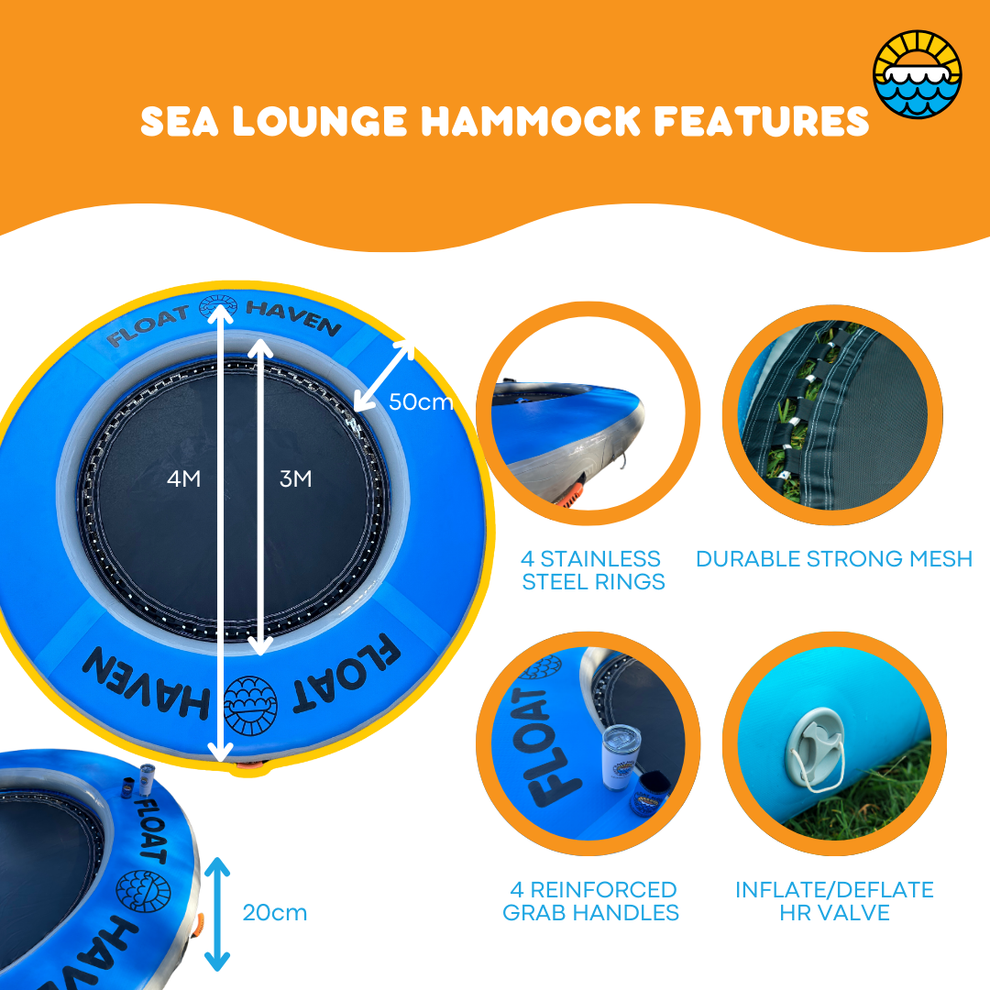 SEA LOUNGE – 4M Giant Round Inflatable Ocean Float - Floating Island ...